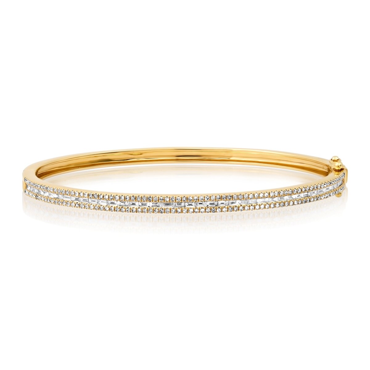 Classic Baguette Diamond Bangle – Melody Lee Jewelry